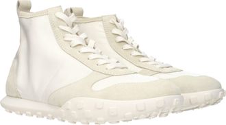 Jil Sander Colorblock Fabric High-Top Sneaker - White