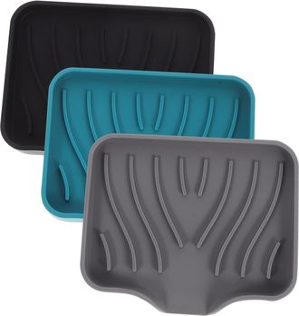 Beaupretty 3st&uuml;cke Silikonseifenschale Selbstentleerend F&uuml;r Dusche Und Bad Seifenhalter Mit Erhabenen Streifen F&uuml;r Besseren Halt Seifenablage Leicht Und Kompakt