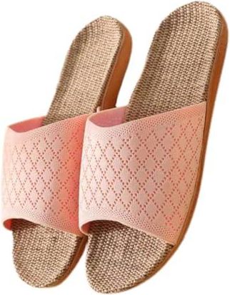 PartyKindom Pantoufles Dintérieur Antidérapantes Légères En Tissu Respirant Pour Homme Et Femme, Coloris Uni Rose, Taille 37-38, Adaptées Maison Au Printemps Et É