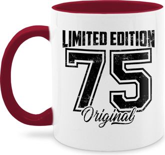 Shirtracer Tasse Tassen 325ml - 50. Geburtstag - Limited Edition 1975 Original Schwarz Vintage Fünfzigster - 325 ml - Bordeauxrot - geschenk 50 jahre frau geburt