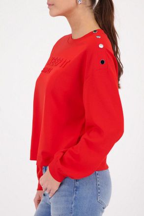 Monari Sweatshirt Rundhalsausschnitt, Regular Fit, Pr&auml;geschrift
