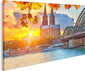 Islandburner Bild auf Leinwand Köln Bei Sonnenuntergang Bilder Wandbilder Poster