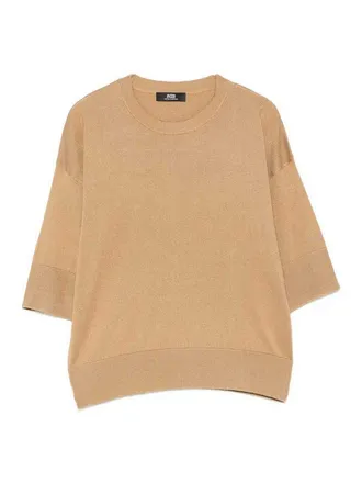 Alpha Studio Pull Col Rond - Beige