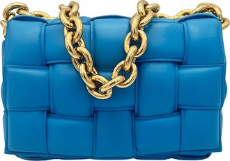 Bottega Veneta Crossbody Bags - Bottega Veneta Padded Cassette Chain - Swimming Po - Gr. unisize - in Blau - für Damen
