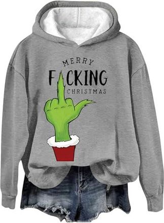 Generic Le Grinch Sweat A Capuche Femme Femmes Pilou Oversize Vêtements Pulls Deguisement Moche Vetement Hiver Sweatshirts De Sweet Chaud Christmas Polaire Th