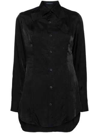 Yohji Yamamoto chemise à empiècements contrastants - Noir