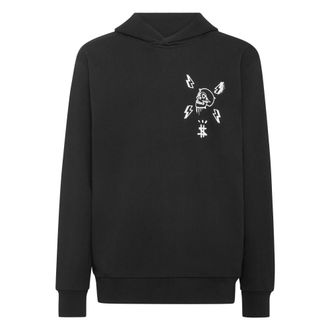 Philipp Plein Homme, Sweatshirts et sweats &agrave; capuche, Noir, Taille: L Hooded SweaT-shirt Hexagon