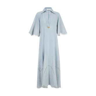 Zimmermann Femme, Robes, Bleu, Taille: 40 FR Robe Midi Jour en Denim