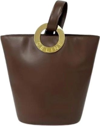 Celine Pre-owned Sac bandouli&egrave;re en cuir &agrave; logo circulaire - Femme - Pre-owned - Brun - Taille: ONE Size