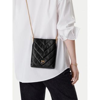 Pinko Handtasche PINKO Flat Satchel AI 25-26 PCPL 105352 A2W2 Schwarz