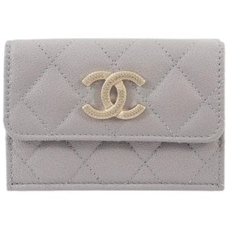 Chanel Portefeuille doccasion (&agrave; trois volets) - Femme - Pre-owned - Gris - Taille: ONE Size
