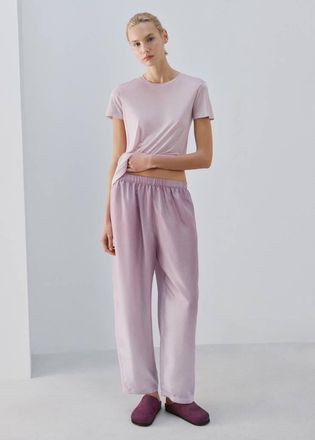 Mango T-shirt micromodal manches courtes lilas - Femme - S - MANGO