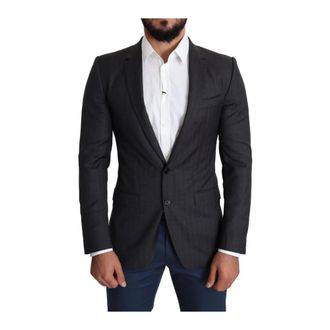 Dolce & Gabbana Klassischer Nadelstreifen-Blazer - - Jackets - Herren - Schwarzk - S