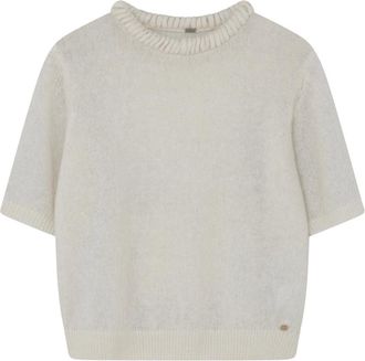 Gustav Femme, Pulls, Blanc, Taille: 44 FR Tricot &agrave; col rond