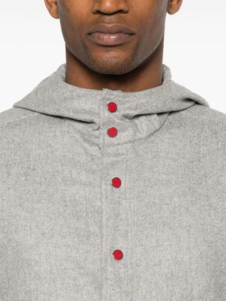 Kiton Womens Mariano Flannel Hooded Shirt Aw24 M