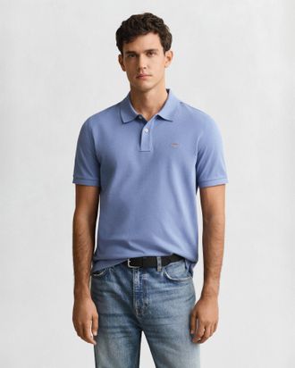 GANT Herren Regular Fit Shield Piqu&eacute; Poloshirt (XXXL) FADED DENIM