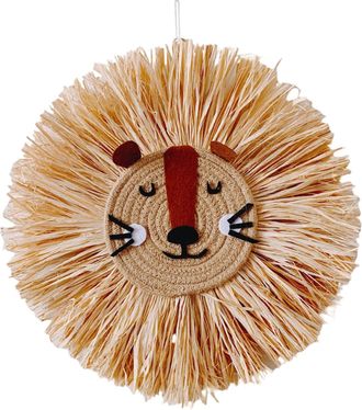 Baoblaze Nordische ländliche handgewebte Tierstroh Home Wandbehang Baumwollfaden Rattan flechten Tapisserie Ornament für Schlafzimmer Kinderzimmer, ein