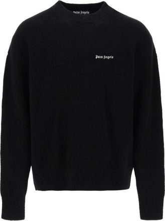 Palm Angels Homme, Sweatshirts et sweats &agrave; capuche, Noir, Taille: M Pull en maille ras du cou