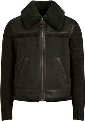Mackage Veste col classique en cuir et laine