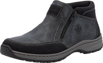 Rieker Winterboots RIEKER, Herren, Gr. 40, grau (grau, schwarz), Lederimitat, Schuhe Winterboots, Winterstiefelette, Halbschuh mit beidseitigen Reißverschlüs