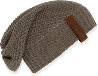 Knit Factory Coco Mütze - Strickmütze für Damen und Herren - Slouch Beanie - Wintermütze mit Wolle - Hochwertige Qualität - Cappuccino