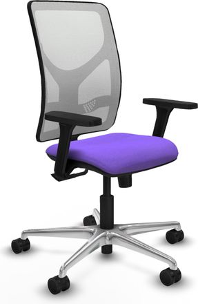 Piqueras y Crespo B&uuml;rostuhl, R&uuml;ckenlehne, Netzstoff, mit 3D-Armlehnen, h&ouml;henverstellbare Lendenwirbelst&uuml;tze, ausgestattet mit 3 Positionen und Schneideschaum, Wei&szlig;/Lila