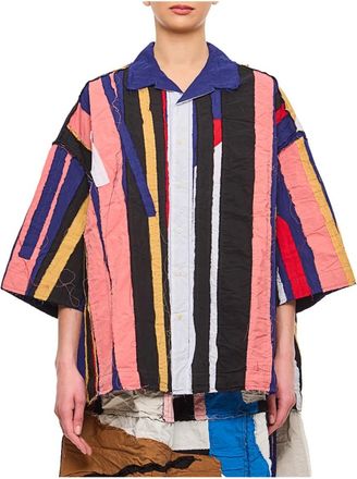 CASEY CASEY Femme, Blouses et Chemises, Multicolore, Taille: 38 FR Chemise en coton &agrave; motifs patchwork