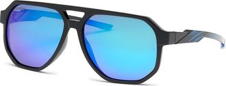 Plein Sport Herren The Falcon Gen X Sonnenbrille, Total Shiny Black, 61/15/135