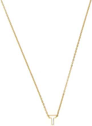 Luxenter Alphabet-Halskette mit 18-kar&auml;tigem Gold - Buchstabe T, Mediano, Metall, Ohne Edelstein