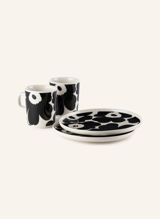 Marimekko 4-Tlg. Fr&uuml;hst&uuml;cksset Oiva/Unikko schwarz