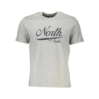 North Sails Homme, Tops, Gris, Taille: 3XL T-shirt en Coton Gris avec Logo
