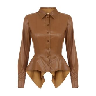 Elisabetta Franchi Hemdbluse mit Sch&ouml;&szlig;chen - - Blouses & Shirts - Damen - Braun - L