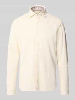 Fil Noir Regular Fit Business-Hemd aus Leinen-Baumwoll-Mix Modell ROMA