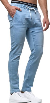 Indicode Herren Fabrizio Stoffhose mit 4 Taschen | Stretch Hose Herrenhose für Männer Dim Blue, XXL