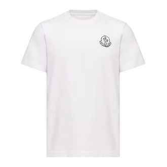 Moncler T-Shirt aus Baumwolljersey mit Logo-Patch - - Tops - Herren - Wei&szlig; - 2XL