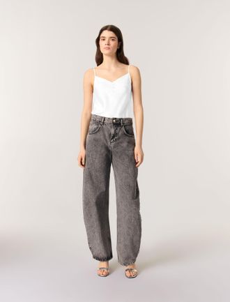 Maje Top Aus Seidensatin Und Spitze - Wei&szlig; - Gr&ouml;&szlig;e 40 - Maje
