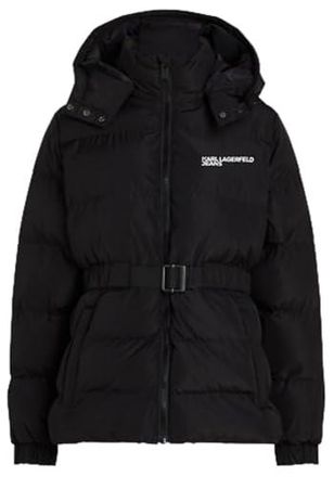 Karl Lagerfeld Jean Karl Lagerfeld Femme Doudoune Ceintur&eacute;e Coupe R&eacute;guli&egrave;re, Noir, S