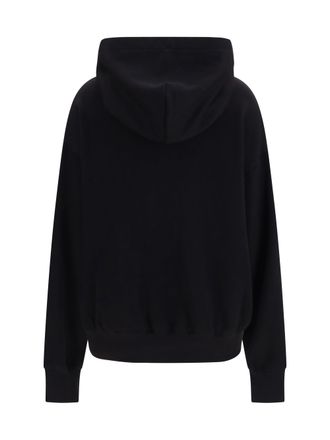 Dolce & Gabbana Womens Cotton Hooded Sweatshirt With Logo Patch Nero Sweatshirts Sweater