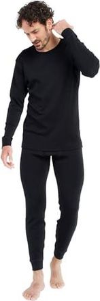 Lapasa Ensemble de sous-Vêtements Thermiques Homme en Laine Mérinos 100% Naturelle Sport Chaud Léger Pantalon Bas et Haut Maillot de Corps Automne/Hiver M126