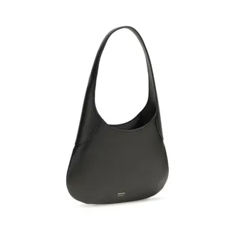 Khaite Womens Black Calf Leather Bos Taurus Shoulder Bag