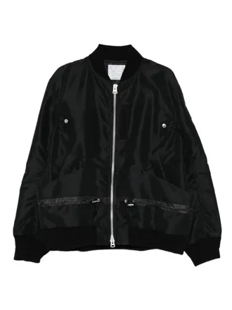 sacai veste bomber à fermeture zippée - Noir