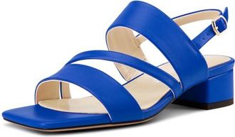 Castamere Femmes Slingback Bas Bloc Chunky Talon Heel Ouvert Carr&eacute; Bout Dress Sandales D&eacute;contract&eacute; Bureau &Eacute;t&eacute; Chaussures 3.5 CM Heels Bleu Roi 42 EU