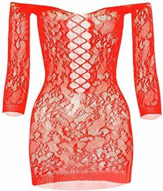 Generic Collant Ouvert Sexy Soldes Lingerie Femme Nuit Soldes Bodysuit Long Sleeve Culotte Erotique Resille Nuisette Lune De Miel Sexy En Maille Blanche Maria