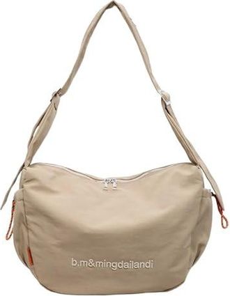 Generic Sac fourre-tout l&eacute;ger et &eacute;l&eacute;gant en forme de croissant de lune en nylon pour femme, id&eacute;al pour le travail, les trajets et les voyages, kaki, 30*40*14 