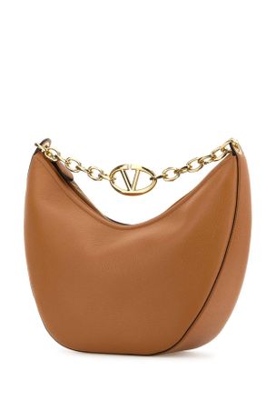 Valentino Garavani Womens Camel Leather Medium Hobo Vlogo Moon Handbag Almondbeige Borse A Mano