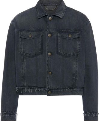 Maison Margiela Homme, Vestes, Noir, Taille: XL Veste en jean &agrave; ourlet effiloch&eacute;