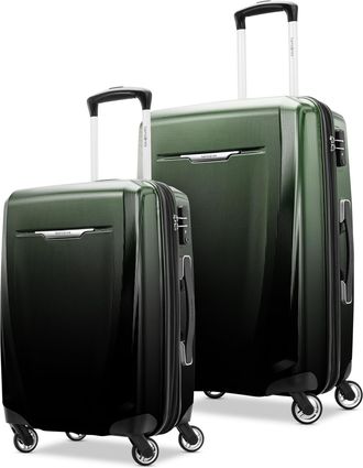 Samsonite Winfield 3 DLX Hartschalengep&auml;ck mit Spinnrollen, Ombre Green, 2PC Set (CO/MED), Winfield 3 DLX Hartschalengep&auml;ck mit Spinnern
