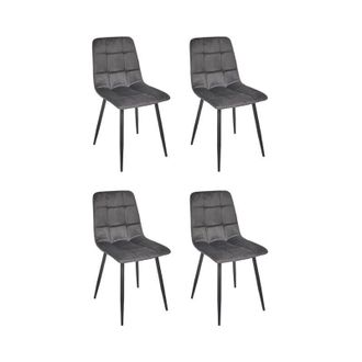 Paris Prix Paris Prix - Lot de 4 Chaises Mateo 88cm Gris Foncé