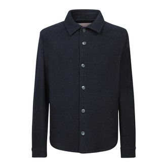 Herno Homme, Chemises, Bleu, Taille: XL Wool Herringbone Overshirt