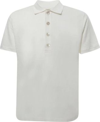 Eleventy Homme, Tops, Blanc, Taille: L Polo en Lin